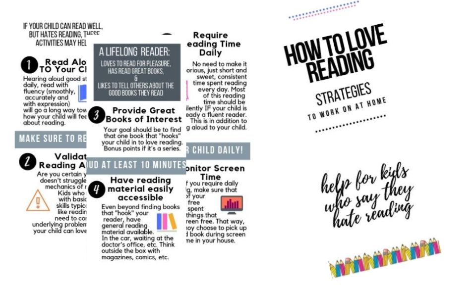 Reading Strategies for Parents Handout Brochures