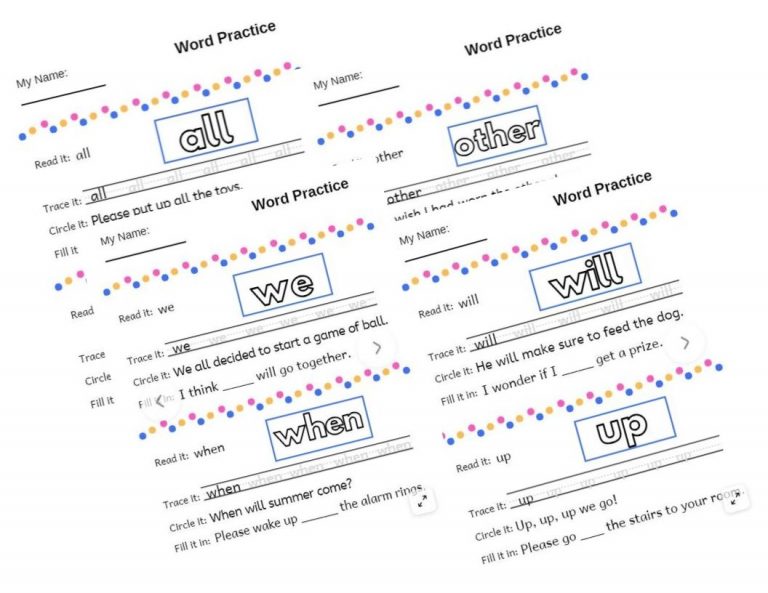 Super FUN Sight Word Board Games, Flashcards, Activity Sheets & More!