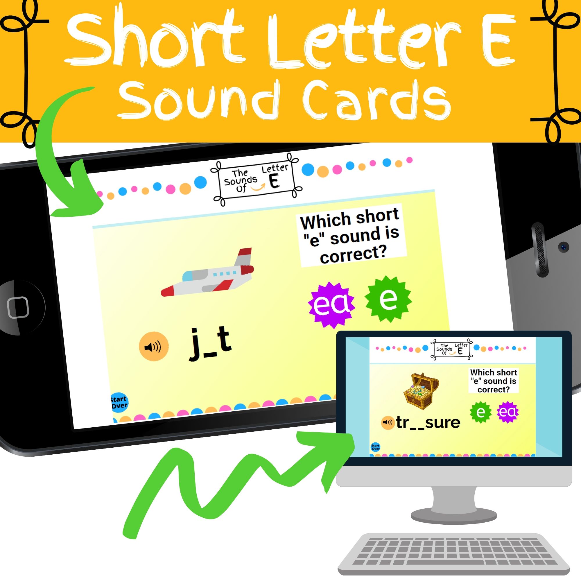 Super Cute Phonics Flashcards - Digital with Matching Printables 2020